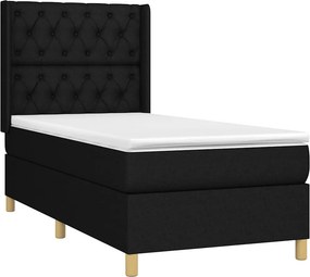 Box spring postel s matrací a LED černá 80 x 200 cm textil 3139071