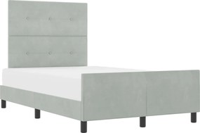 Postel s boxspringem s čelo Světle šedá 120 x 200 cm samet 3344933
