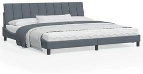 vidaXL Rám postele s LED osvětlením tmavě šedý 200 x 200 cm samet