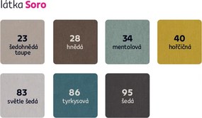 Rozkládací sedací souprava, tmavě šedá, levá, KLOUDY U
