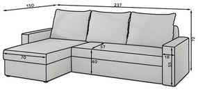 Eltap Rohová sedací souprava Livio Materiál a barva potahu: Sawana 05, Soft 11 - tmavě šedá, Orientace: univerzální