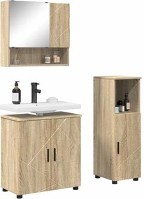 Sada koupelnového nábytku 3 ks Sonoma dub 61 x 35 x 64 cm 3392945