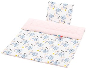 Oboustranný Set z Velvet do kočárku New Baby pávi růžový