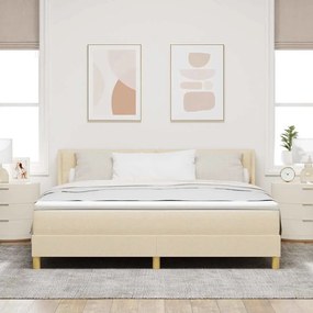 Postel s boxspringem s čelo Krémová 200 x 180 cm textil 3341312
