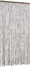 Závěs proti hmyzu taupe a bílý 100 x 220 cm Chenille 325462