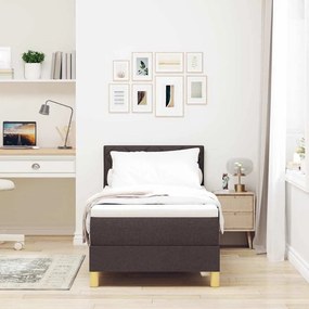 Postel s boxspringem s polštářem Tmavě hnědá 80 x 200 cm textil 3338954