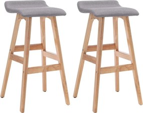 Barové židle 2 ks světle šedé textil 249578