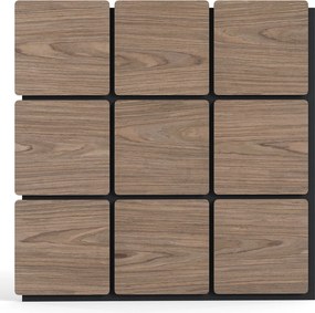 Costway 4 balení akustických panelů na stěny s 9 čtvercové dřevěné panely stěny