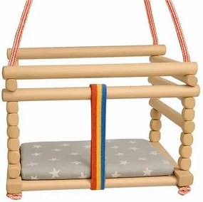 Dětská houpačka buková Baby Mix přírodní + polštářek