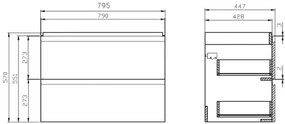 Cersanit Moduo set 974 80 šedá DSM skříňka+umyvadlo S801-220-DSM - Cersanit