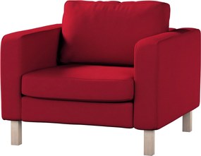 Potah na křeslo IKEA Karlstad, krátký barva červená látka pletený vzor