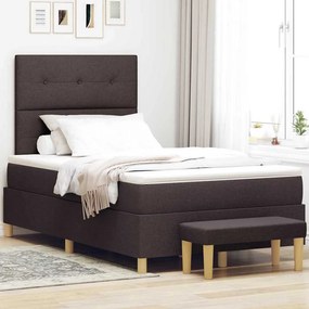Postel s boxspringem s čelo Tmavě hnědá 190 x 120 cm textil 3344285