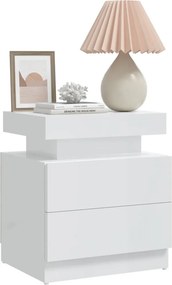 Noční stolek bílý s vysokým leskem 45x35x52 cm kompozitní dřevo 326855