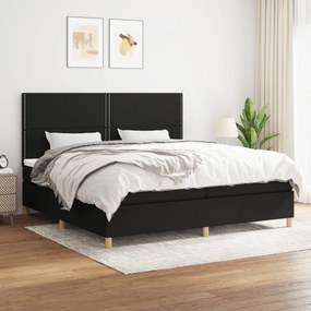 Box spring postel s matrací černá 200x200 cm textil 3142283