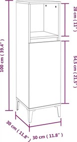 vidaXL 3dílný set koupelnového nábytku kompozitní dřevo [3185595] Barva: kouřový dub