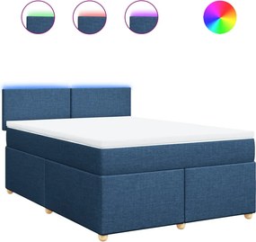 Box spring postel s matrací modrá 140x200 cm textil 3289002