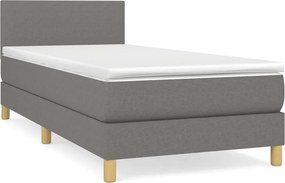 Box spring postel s matrací tmavě šedá 90x200 cm textil 3140426