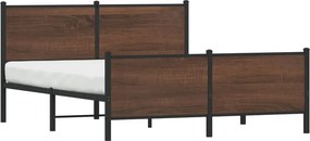 Kovový rám postele bez matrace hnědý dub 160 x 200 cm 3301372