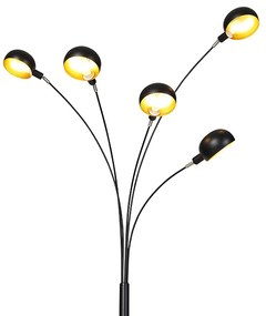 Designová stojací lampa černá 5-světlo - Sixties