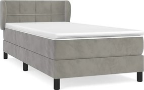 Box spring postel s matrací světle šedá 80 x 200 cm samet 3127457