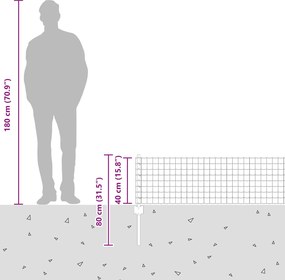 Euro plot s pilotem 25 x 1 m Pozinkovaná ocel Stříbrná Síťovina 3336199