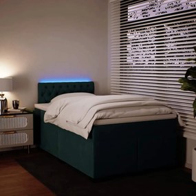 Box spring postel s matrací tmavě zelená 120 x 200 cm samet 3288591