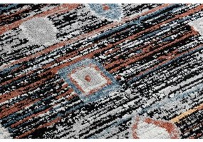 Moderní koberec BELLE BR36A černý / růžový střapce velikost 200x290 cm | krásné koberce cz