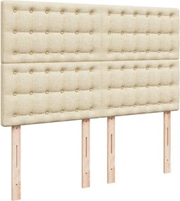 Box spring postel s matrací krémová 140x190 cm textil 3291682