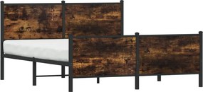Kovový rám postele bez matrace kouřový dub 140 x 190 cm 3301351