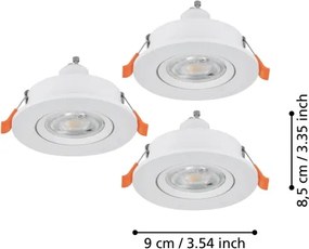 Eglo 902242 - SADA 3x LED Podh. bodové svítidlo BARRANCO 1xGU10/4,5W/230V bílá