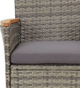 5dílný zahradní bistro set s poduškami šedý polyratan 3187431