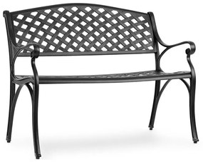 Pozzilli BL, zahradní lavička, litý hliník, odolná vůči nepřízni počasí, černá