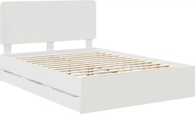 Rám postele se zásuvkou Bílá 160 x 200 cm Inženýrské dřevo 3412574
