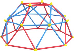 Outsunny Geometrická Lezecká Dómová Struktura pro Dětské Hřiště pro Děti ve Věku 3-8 let s UV-Odolným Kovovým Rámem, Nosnost 180 kg pro Zahradu, Pati…