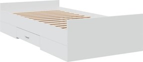 Rám postele se zásuvkami bílý 100 x 200 cm kompozitní dřevo 3280328