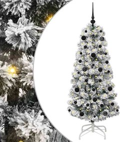Umělý Skládací Vánoční Strom 150 LED Zelená a bílá 150 cm 3395587