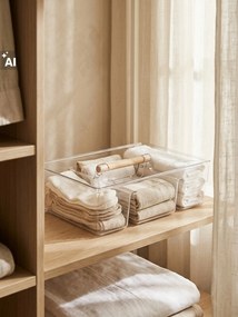 Sinsay - Úložný organizér s dřevěnou rukojetí - bílá