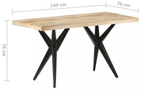Jídelní stůl masivní dřevo / ocel Dekorhome 140x70x76 cm