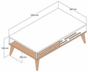 Konferenční stolek Valencia (ořech + krémová). 1089396