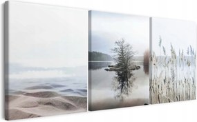 Minimalistická krajina Obrazy boho na plátně Triptych Krajina 60x120