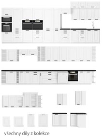LUNA bb | horní regál 15 G-72 OTW s policemi | 15 cm | bílá mat