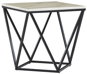 Odkládací stolek s mramorovým efektem béžový/černý MALIBU Beliani