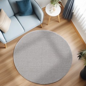 Ayyildiz, Kusový koberec Loom 4300 Silver kruh, 200x200 (průměr) kruh, šedá, obývací pokoj