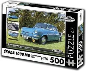 RETRO-AUTA Puzzle č. 7 Škoda 1000 MB (1966) / 500 dílků / 48 x 36 cm