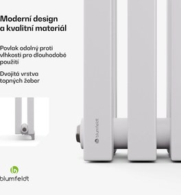 Blumfeldt Radiátor Delgado | moderní design | 25 x 120 cm | 942 W | středové připojení