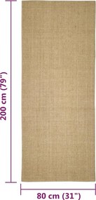 Sisalový koberec pro škrabací sloupek 80 x 200 cm 3203417