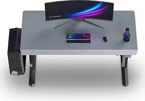 ULTRADESK Quest černá-šedá / Herní stůl / 140 x 70 x 72 - 120 cm / nas