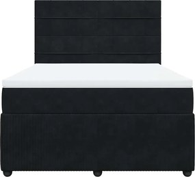 Box spring postel s matrací černá 140x200 cm samet 3292360