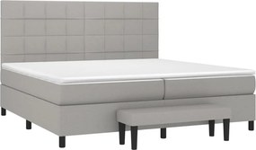 Box spring postel s matrací světle šedá 200 x 200 cm textil 3136621