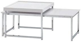 Bruxxi Konferenční stolek Love (SADA 2 ks), 110 cm, stříbrná